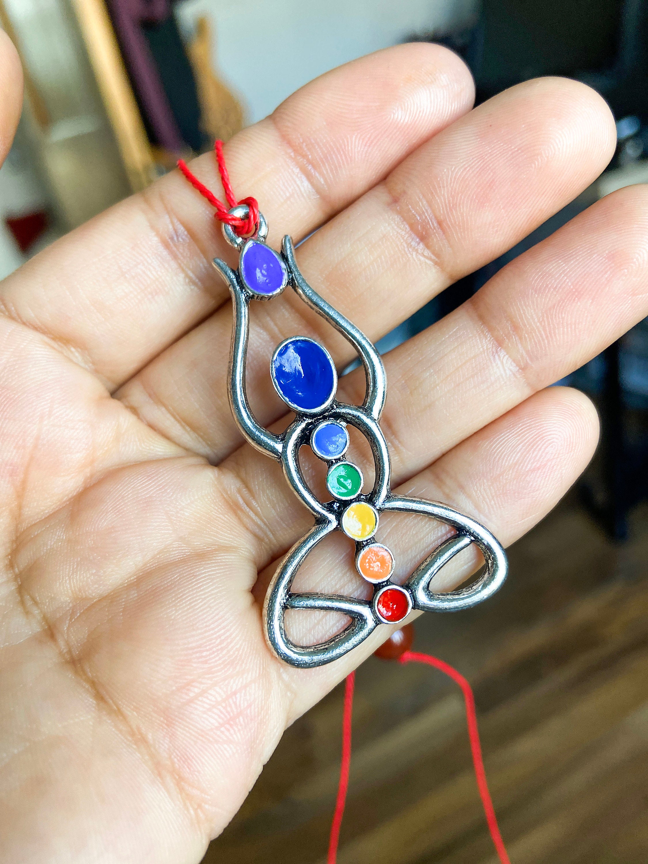 Chakra stones necklace self care gift meditation yoga | Etsy