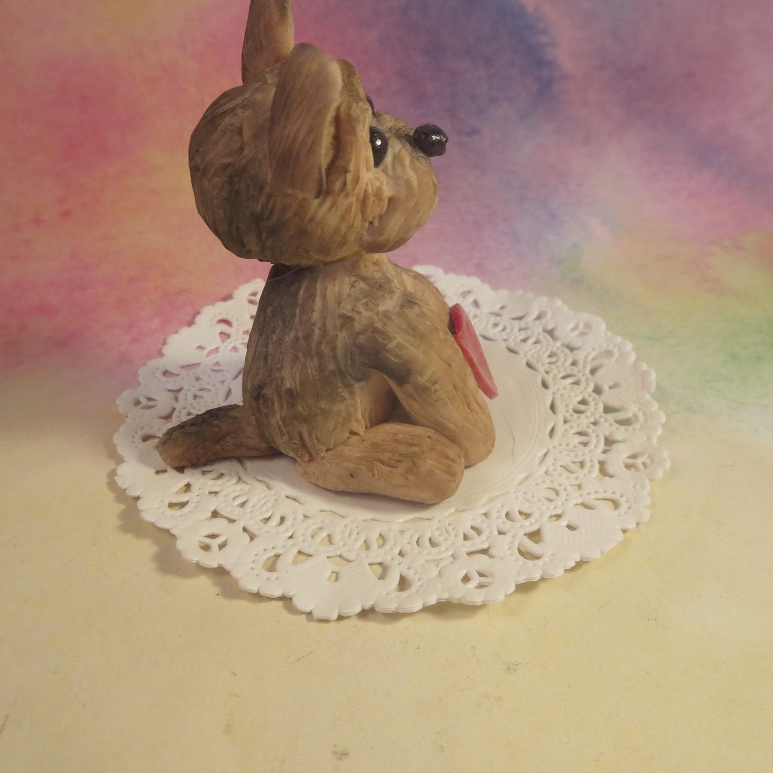 Hand Sculpted Yorkshire Terrier Dog Yorkie Handmade Clay Collectible ...