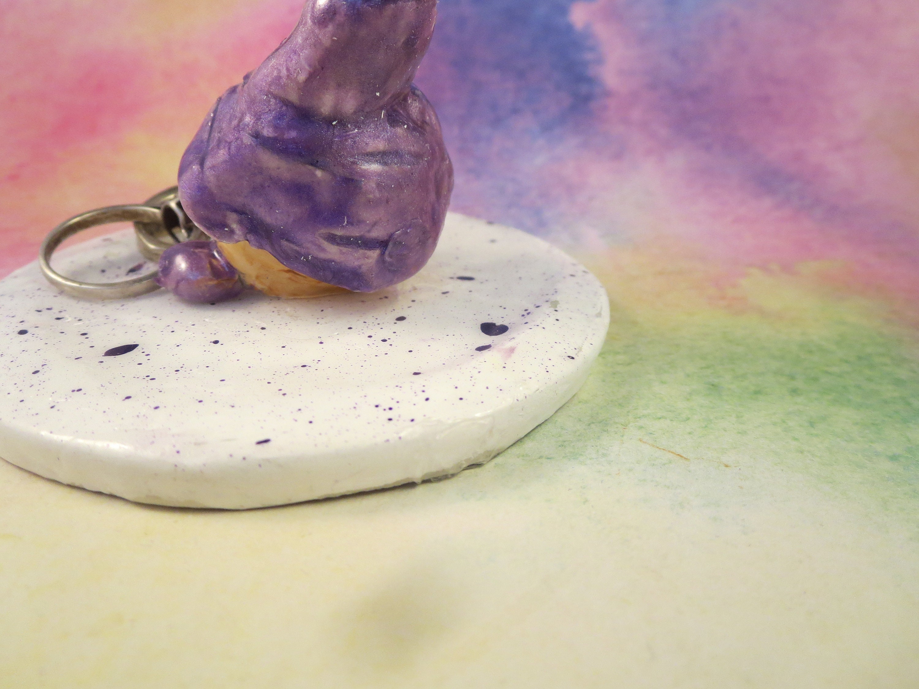 Gnome Ring Holder Clay Hand Sculpted Hand Painted One of A Kind Resin ...