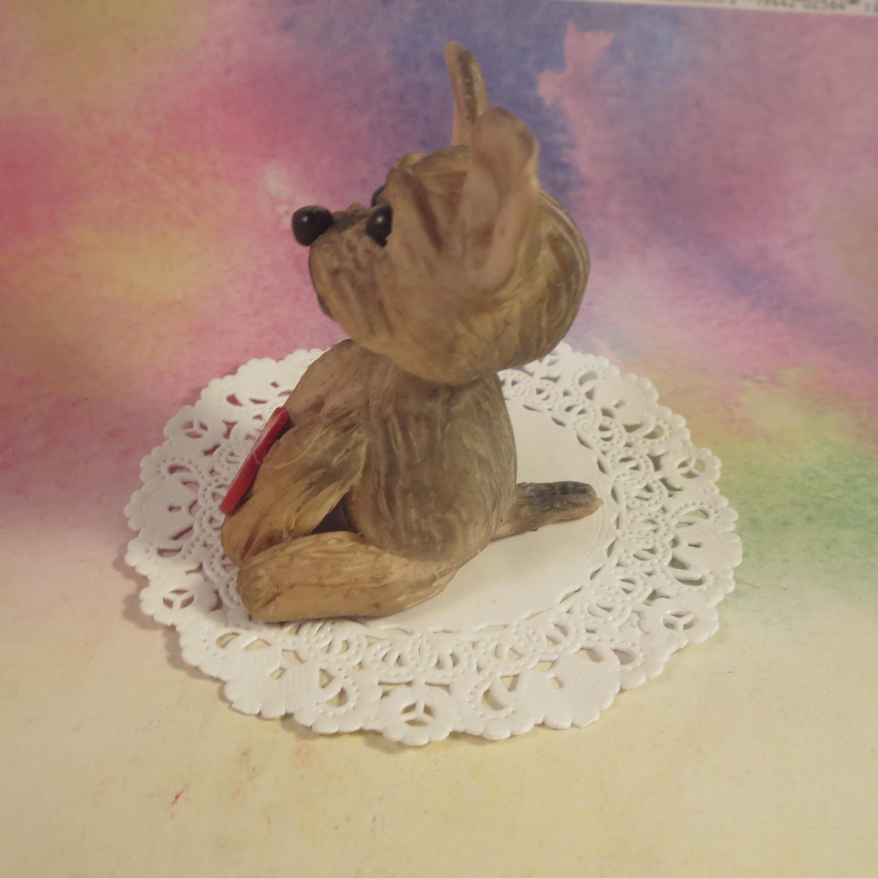 Hand Sculpted Yorkshire Terrier Dog Yorkie Handmade Clay Collectible ...