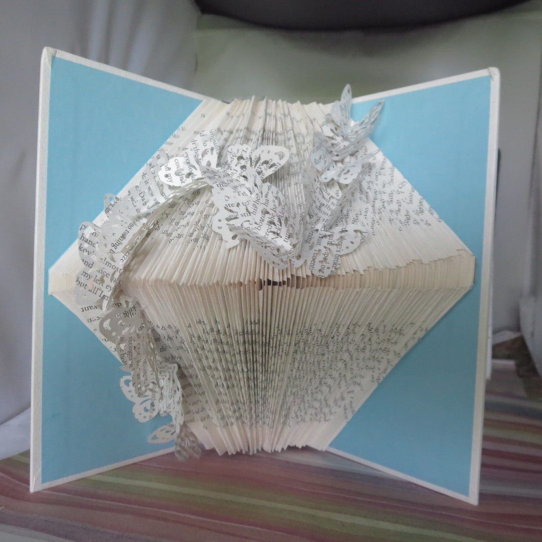 Book Folding Altered Book Wave Butterflies Origami Style Home Decor ...