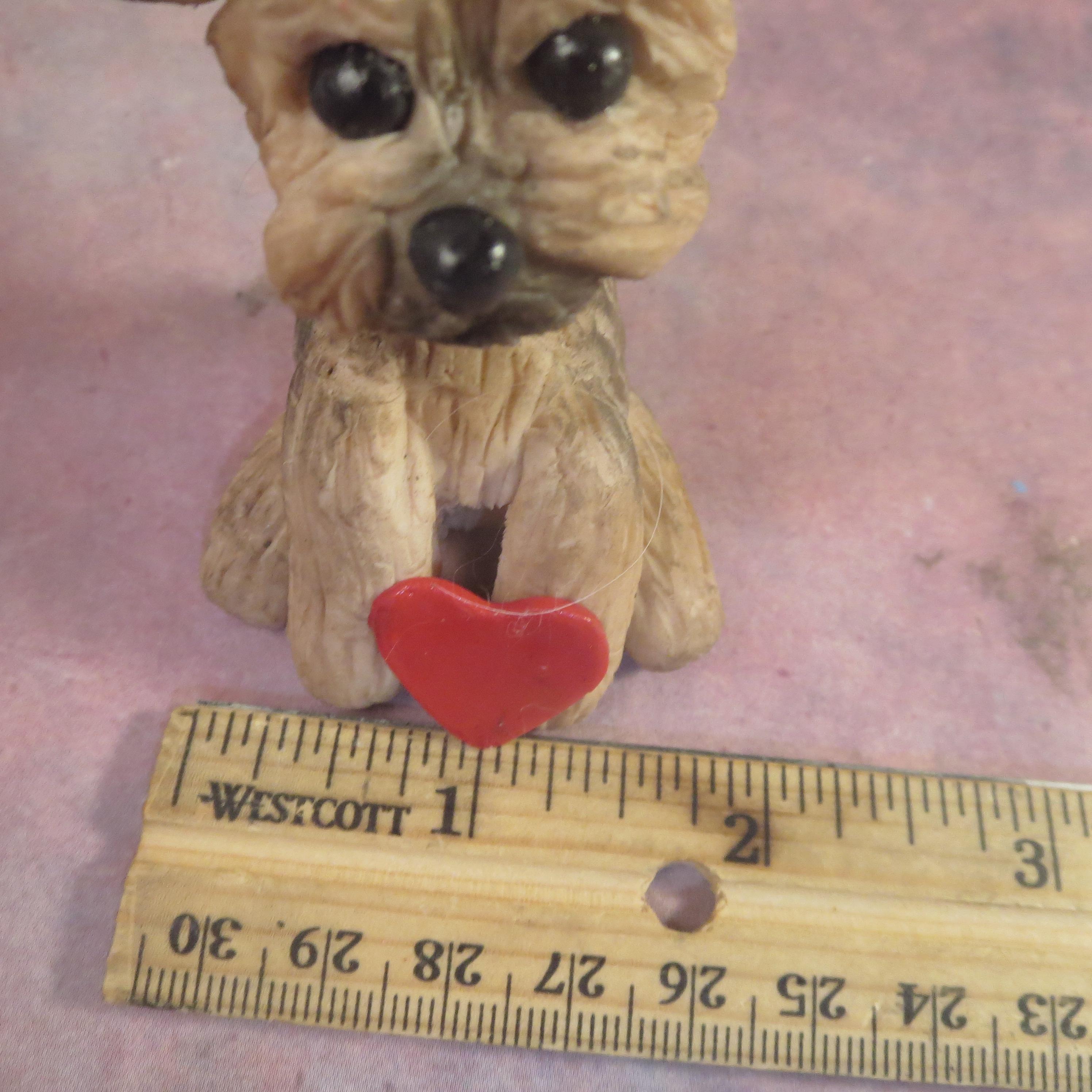 Hand Sculpted Yorkshire Terrier Dog Yorkie Handmade Clay Collectible ...
