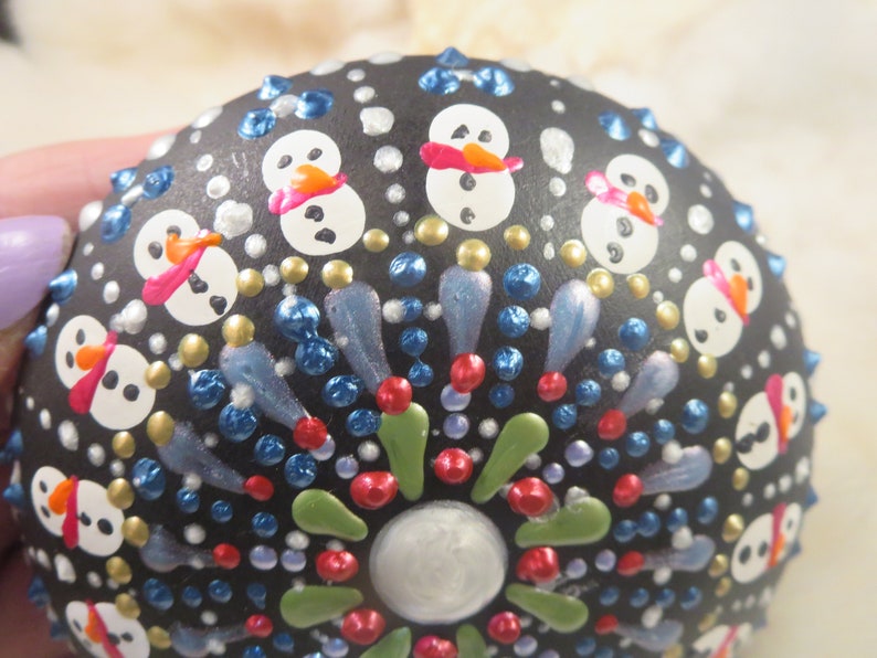 Snowman Mandala Painted Art Dotted Style Painting Original Design ...
