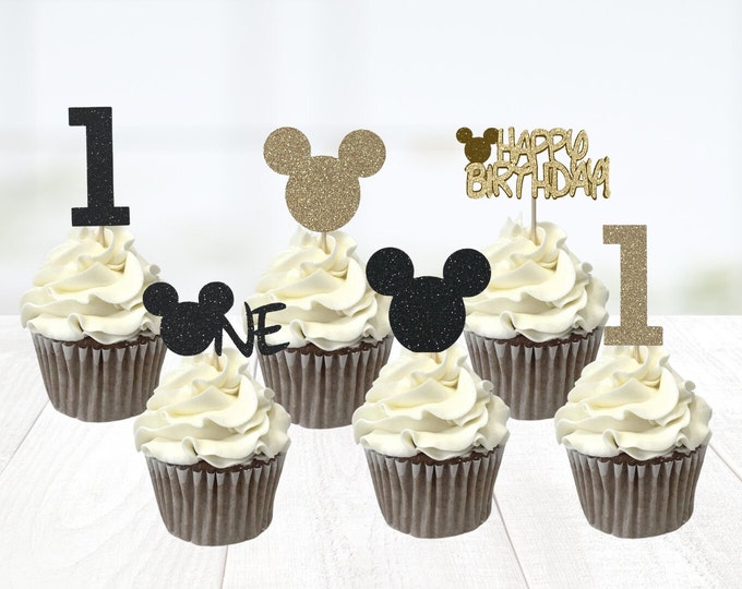 Modern Mickey Mouse Cupcake Topper, Mickey Mouse Cupcake Topper, Mickey ...