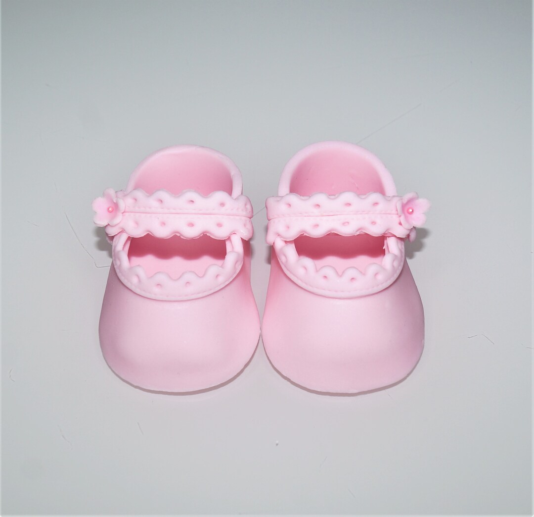 Fondant Baby Girl Shoes/baby Shower Shoes Cake Topper/fondant Baby ...