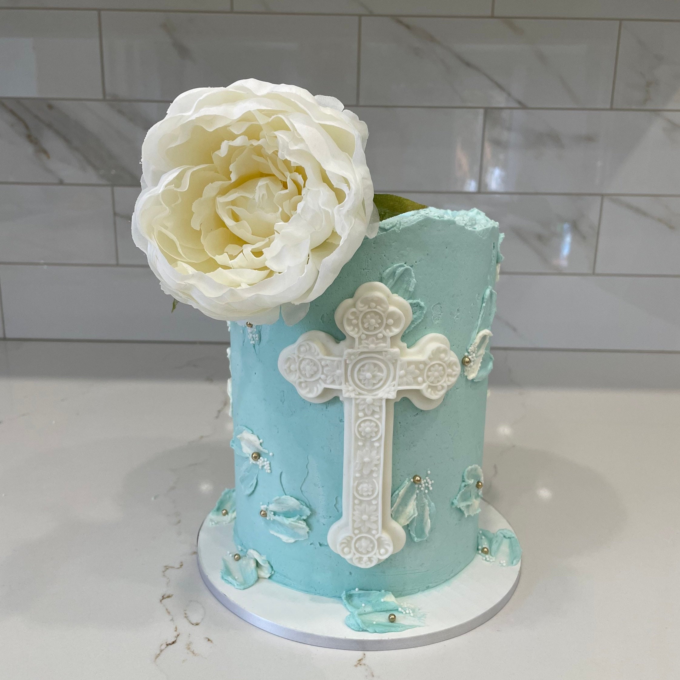 Large Cross With Fondant Baby Girl Cake Topper/baby Cake - Etsy Canada