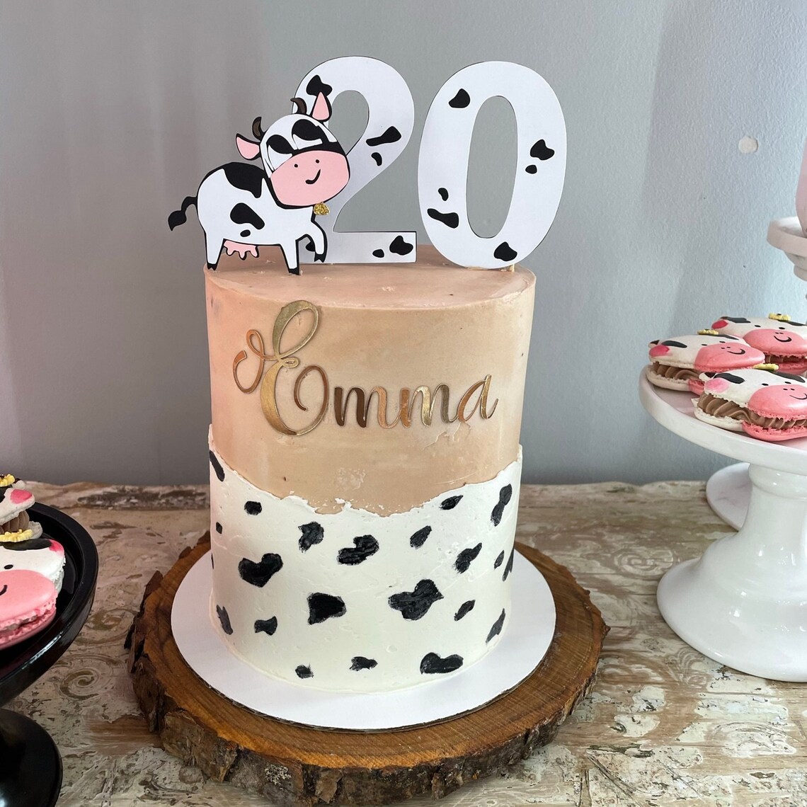 Personalized Cake Topper / Cow Cake Topper/ Animal Topper/ | Etsy