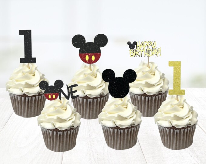 Modern Mickey Mouse Cupcake Topper, Mickey Mouse Cupcake Topper, Mickey ...