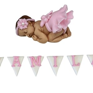 Fondant Baby Cake Topper/baby Girl Cake Topper/baby Shower Cake Topper ...