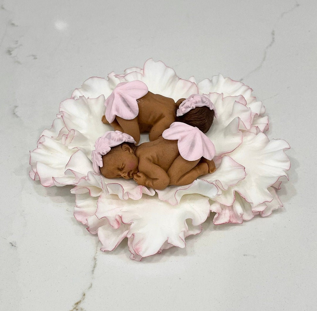 Baby Shower Twin Cake Topper/fondant Baby Cake Topper/cake Supplies ...