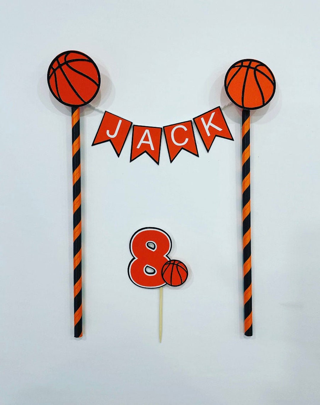 Basketball Cake Topper, Glitter Topper, Boy Cake Topper, Personalized ...