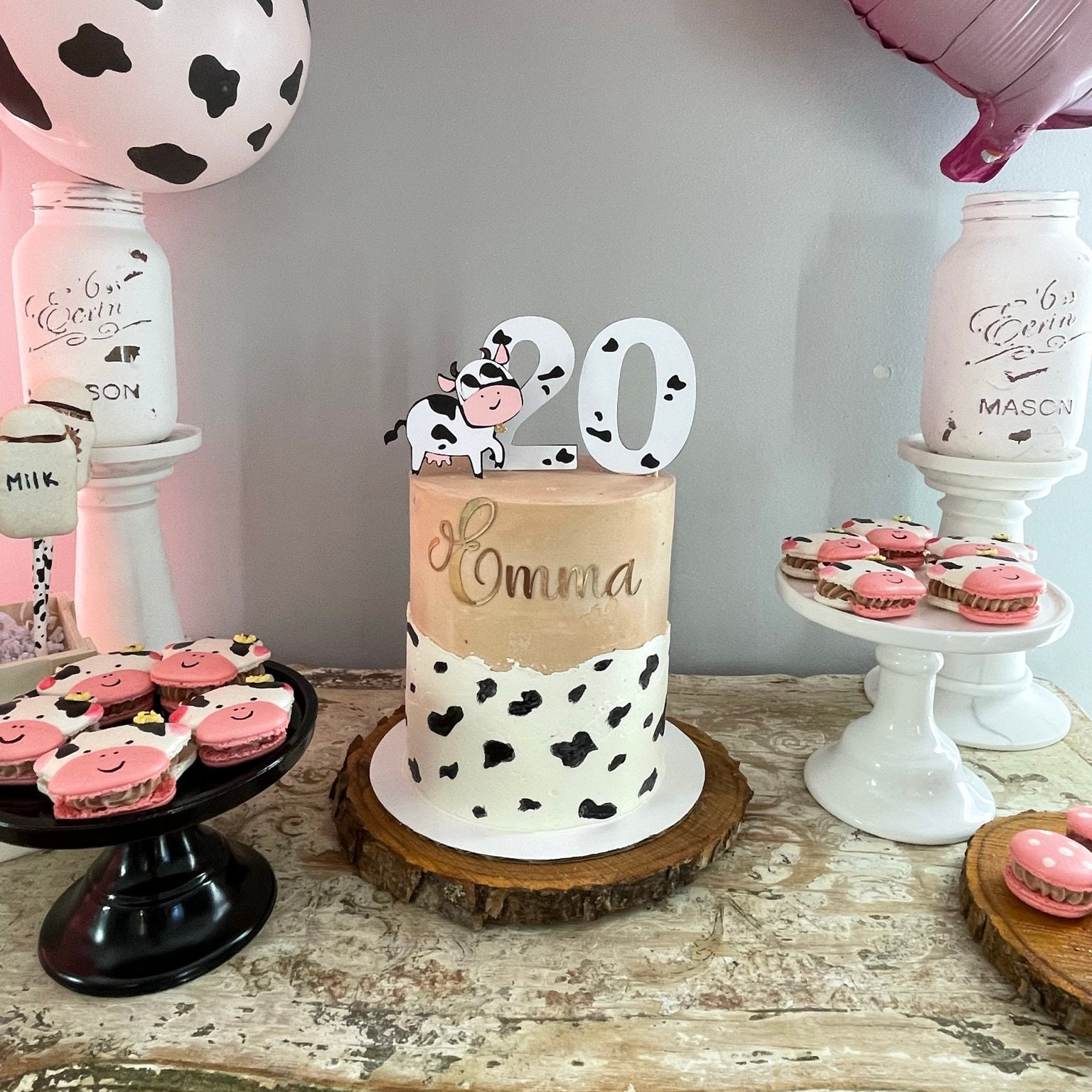 Personalized Cake Topper / Cow Cake Topper/ Animal Topper/ Farm ...