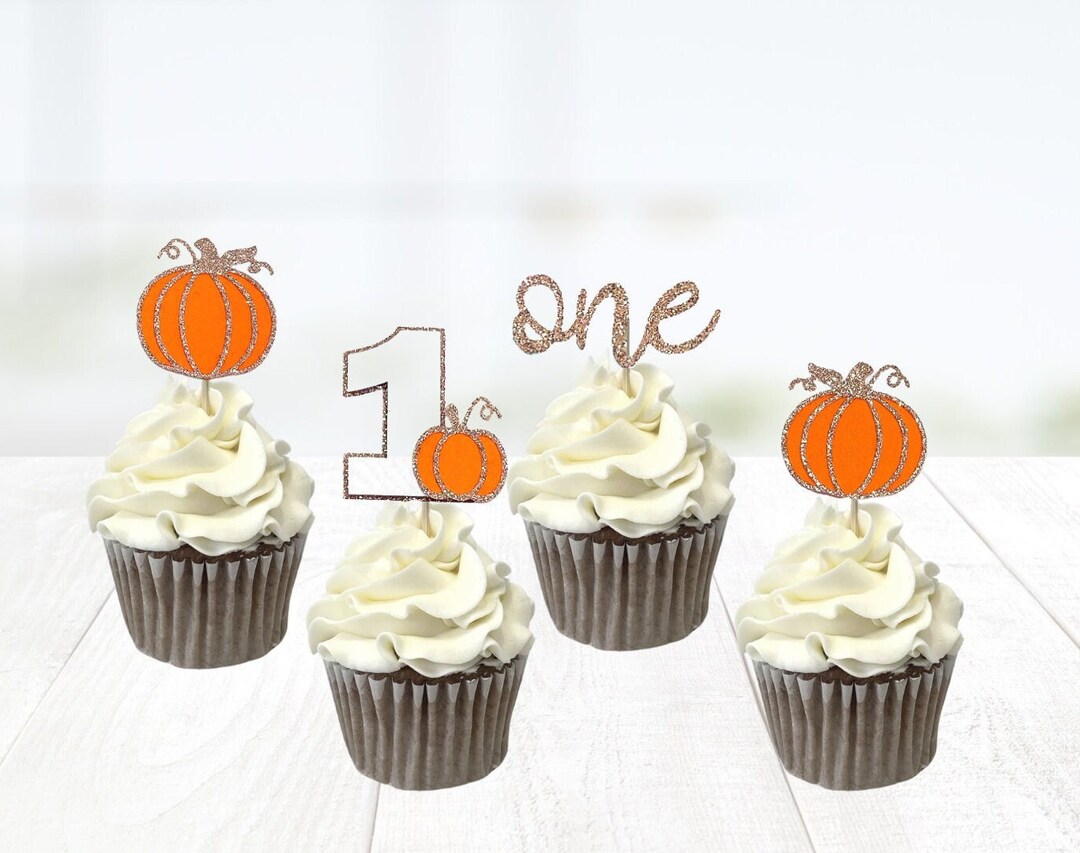 Pumpkin Cupcake Toppers/pumpkin Patch Topper/glitter Toppers/fall ...