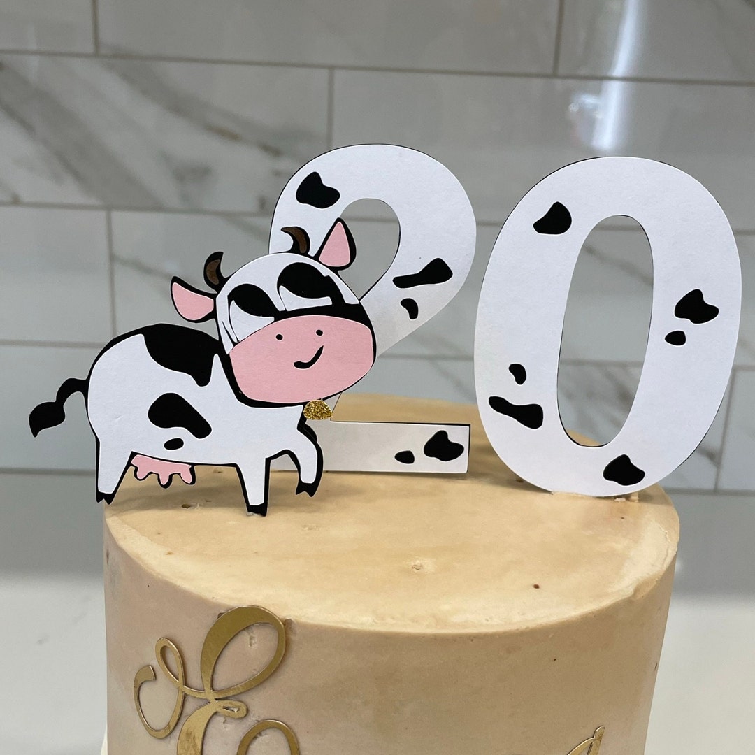 Personalized Cake Topper / Cow Cake Topper/ Animal Topper/ Farm ...