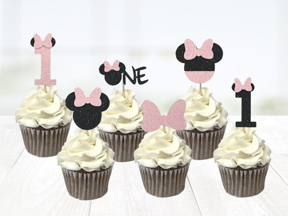 Minnie Mouse Cupcake Toppers/minnie Mouse Birthday Party - Etsy
