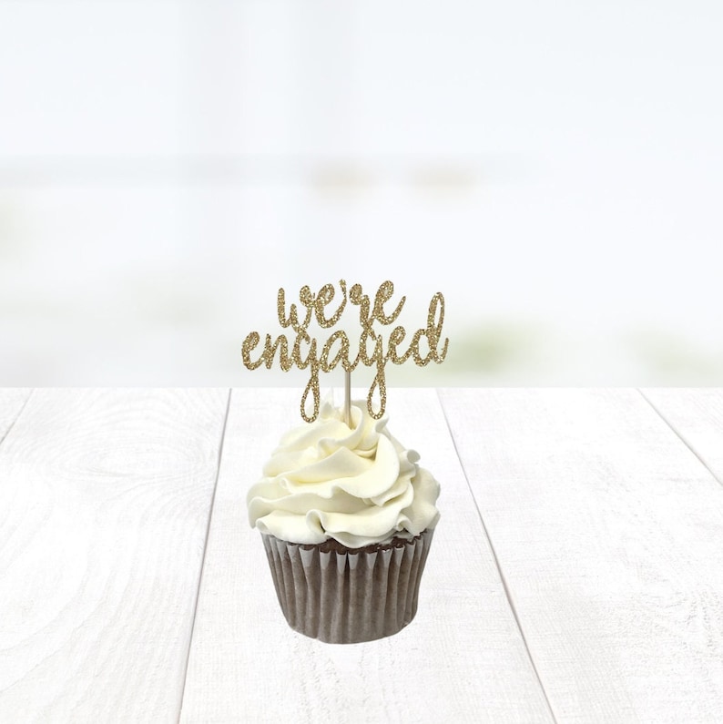 Engagement Cupcake Toppers/ Bride to Be/ Bridal Shower Decor/ - Etsy