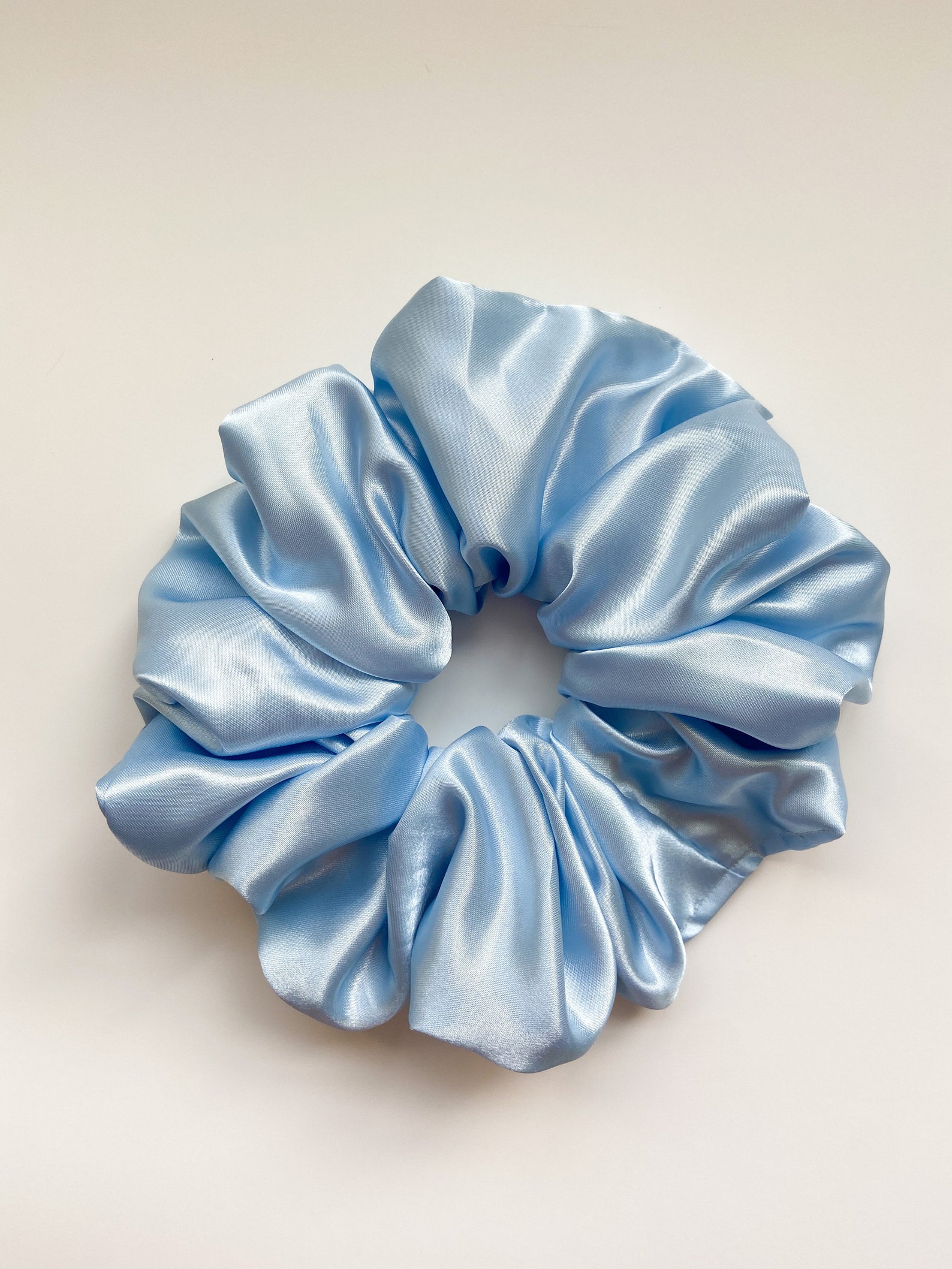 XL Baby Blue Satin Scrunchies Gift For Her Oversized Hair | Etsy