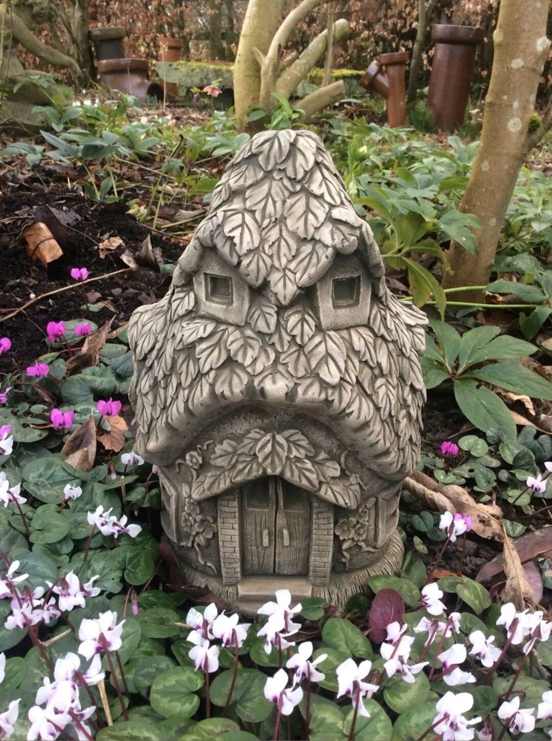 Steinfigur Feenhaus Fairy House Feen Feenhäuser Fairys Groß Pilz XXL ...