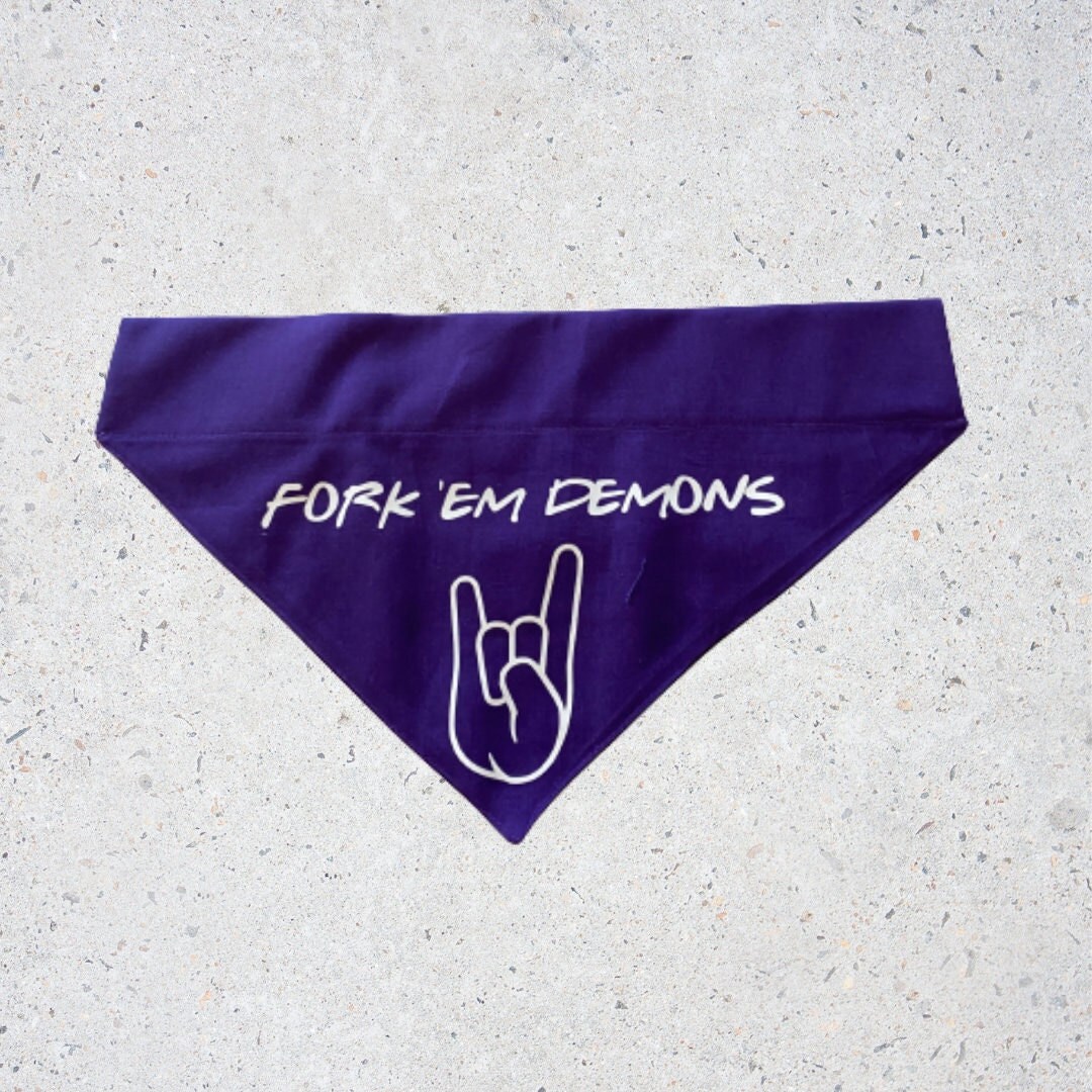 Fork Em Demons/northwestern State/nsu/dog Collar Reversible Bandana/ - Etsy