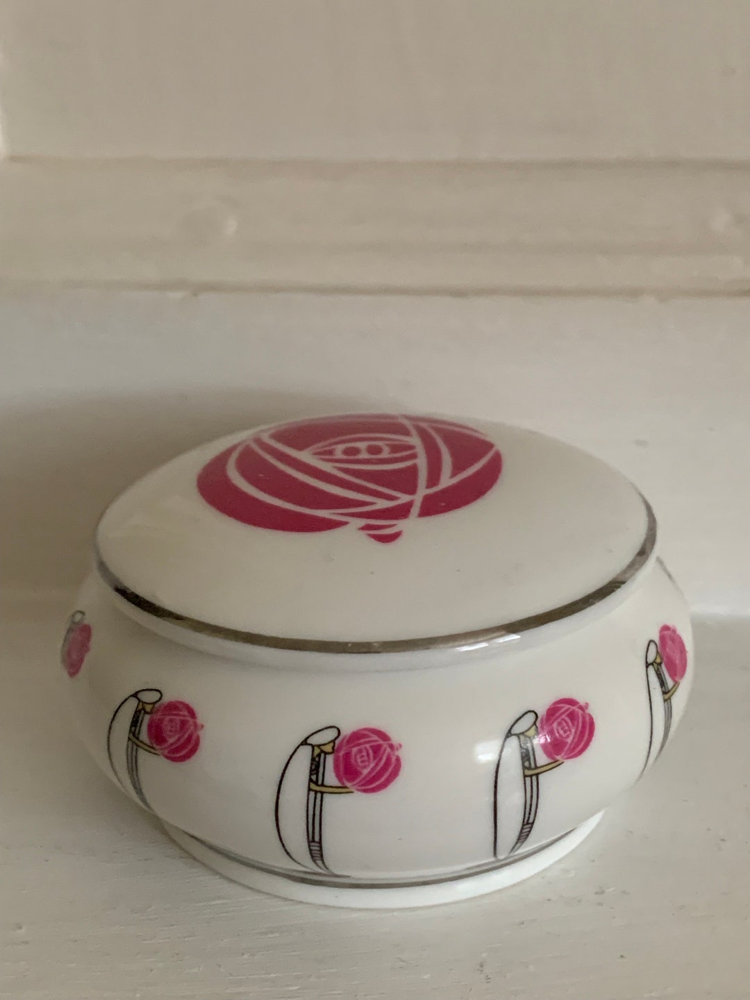 Charles Rennie Mackintosh Style Small Trinket Dish Glasgow Rose Design ...