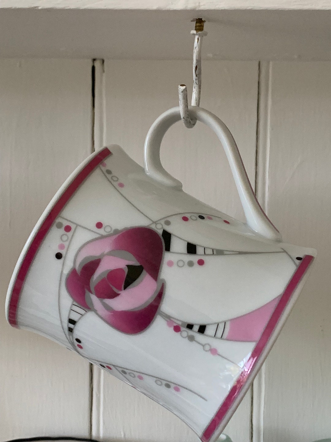 Vintage Charles Rennie Mackintosh Mug Fine China Retro Mug Pink Glasgow ...