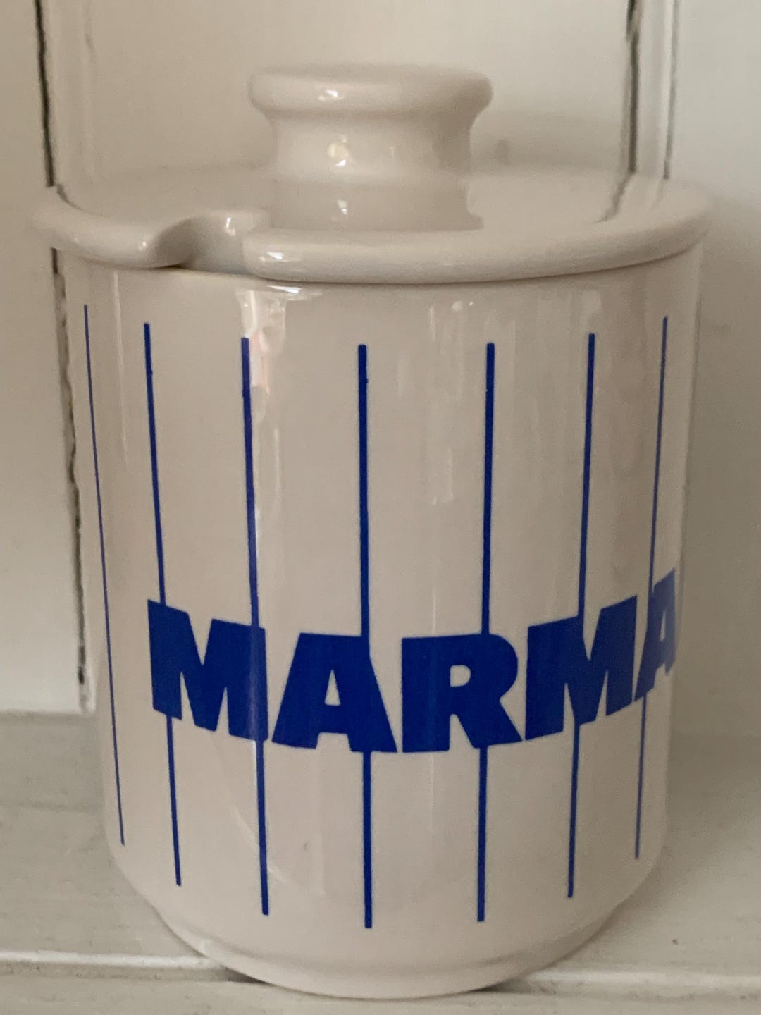 Vintage Hornsea Stripe Pottery Blue Marmalade Jar John Clappison ...