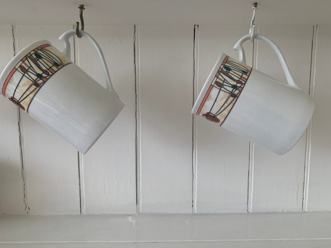 Pair Charles Rennie Mackintosh Style Mugs Glencairn Studios Made in ...