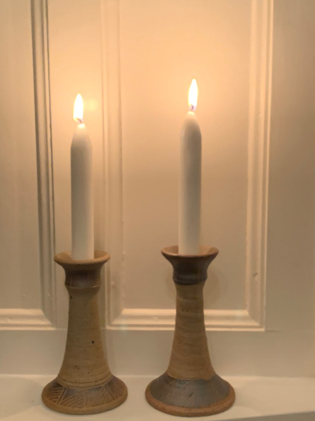 Pair of Vintage Studio Pottery Candlestick Holders Candlesticks ...