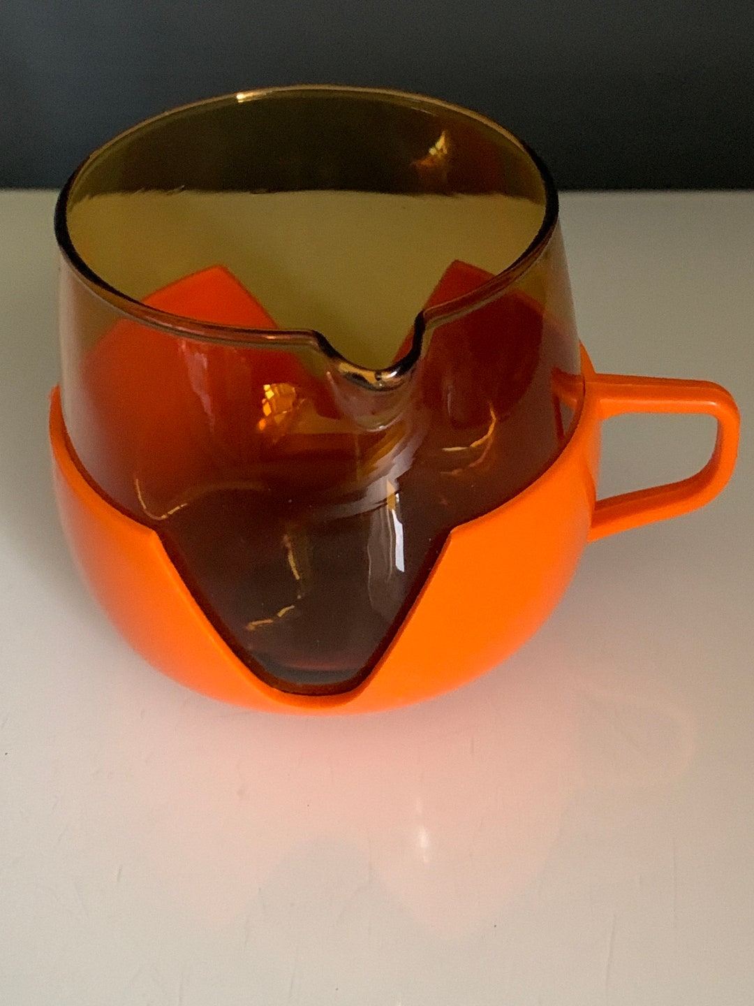 Vintage Orange Dutch Jug 1970s Holland Orange and Glass Milk Orange Jug ...