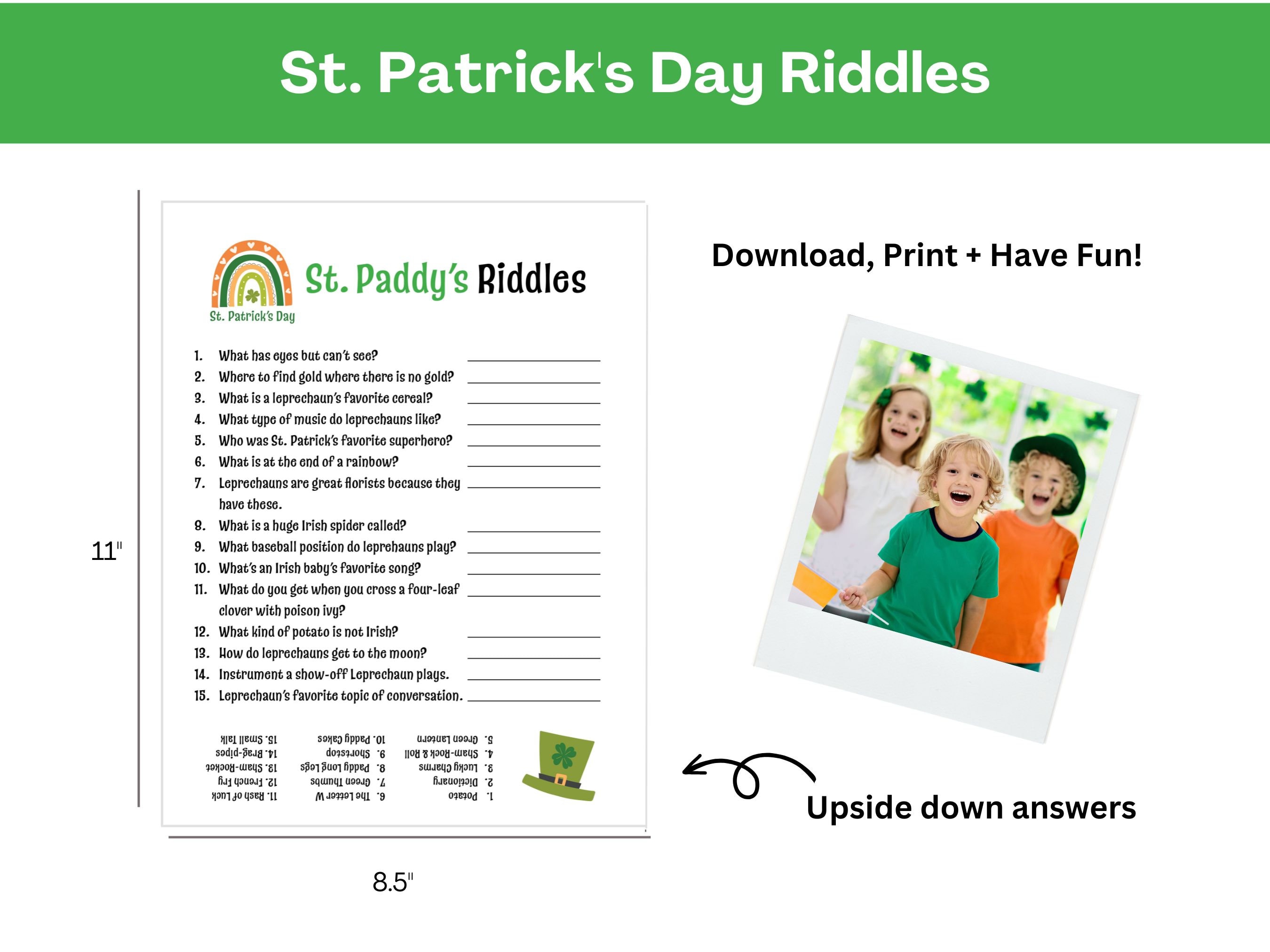 St. Patrick's Day Games Riddles for Kids Keep Them Guessing With This ...