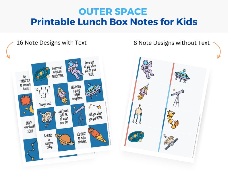 Lunch Box Notes for Kids, Printable Lunchbox Notes, Encouragement Cards ...