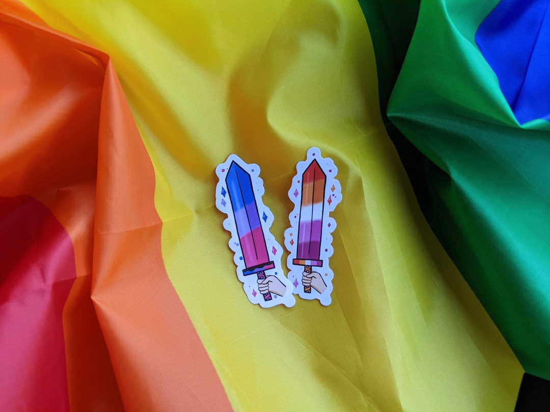 Bisexual Flag Sword Sticker - Etsy