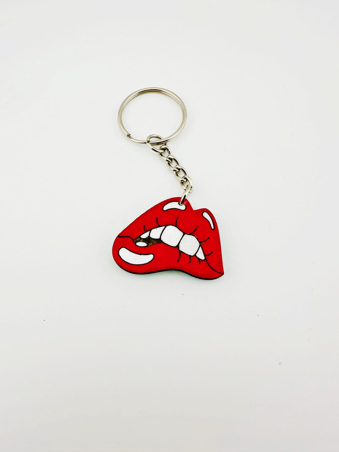 Biting Lip Keychain | Gothic Gift | Handmade Resin Keychain ...