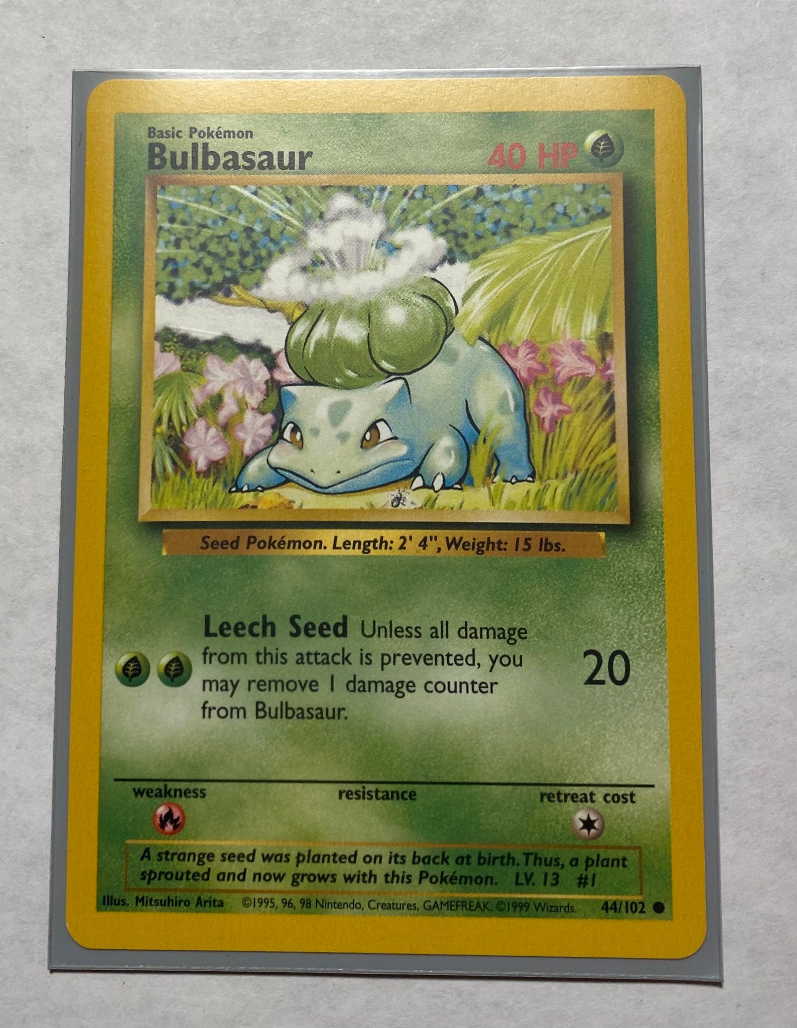 Bulbasaur Pokemon Base Set 30/102 Authentic Collectible | Etsy