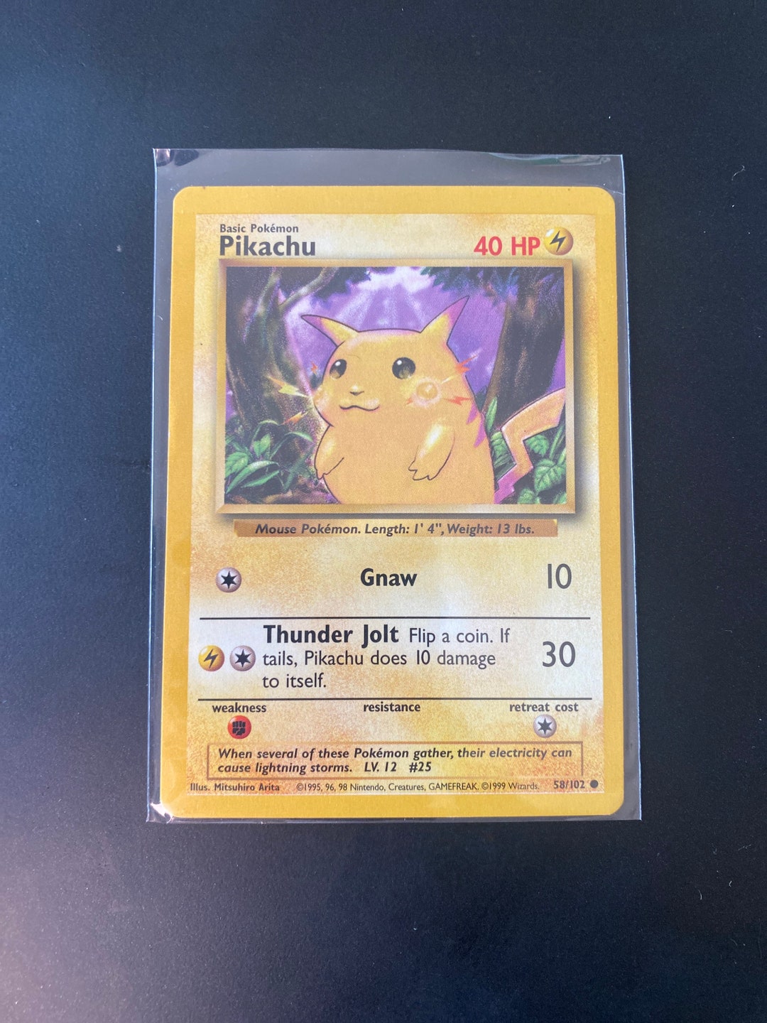 Pikachu Pokemon Base Set 58/102 Authentic Vintage Collectible Trading ...