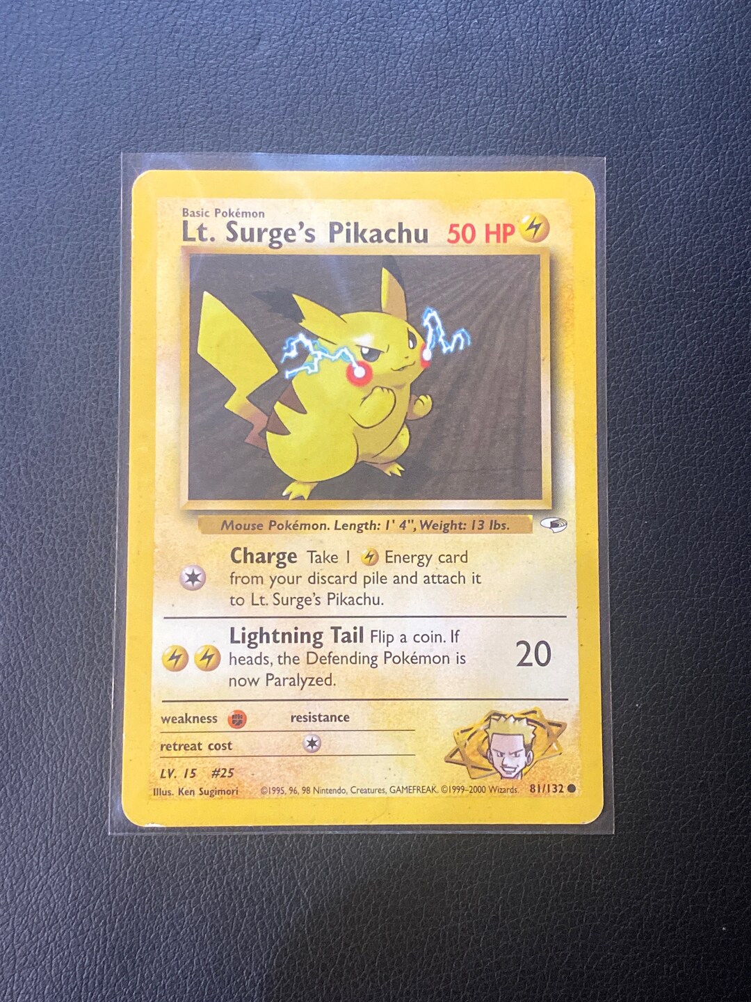 Lt. Surges Pikachu Pokémon Gym Heroes 81/132 Authentic Vintage ...