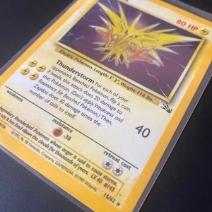 Zapdos - Pokémon - Fossil 15/62 - Rare Vintage Authentic Collectible ...