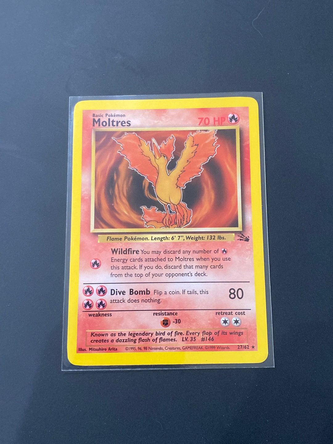 Moltres - Pokémon - Fossil 27/62 - Rare Vintage Authentic Collectible ...