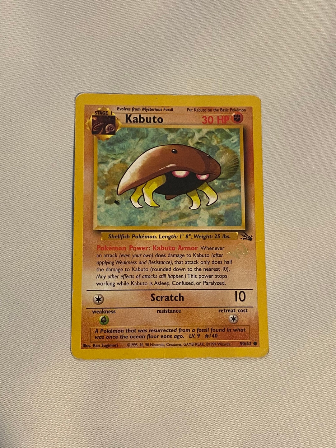 Kabuto Wizards of the Coast Gold Stamped Promo - Pokémon - Fossil 50/62 ...