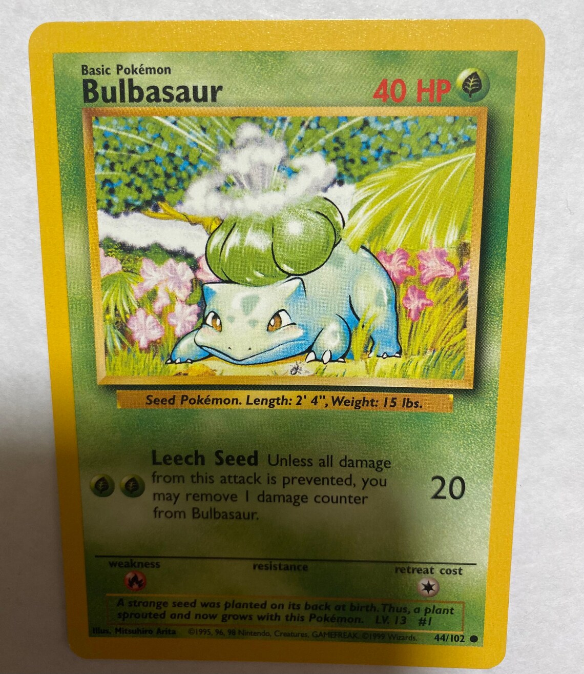 Bulbasaur Pokemon Base Set 30/102 Authentic Collectible | Etsy