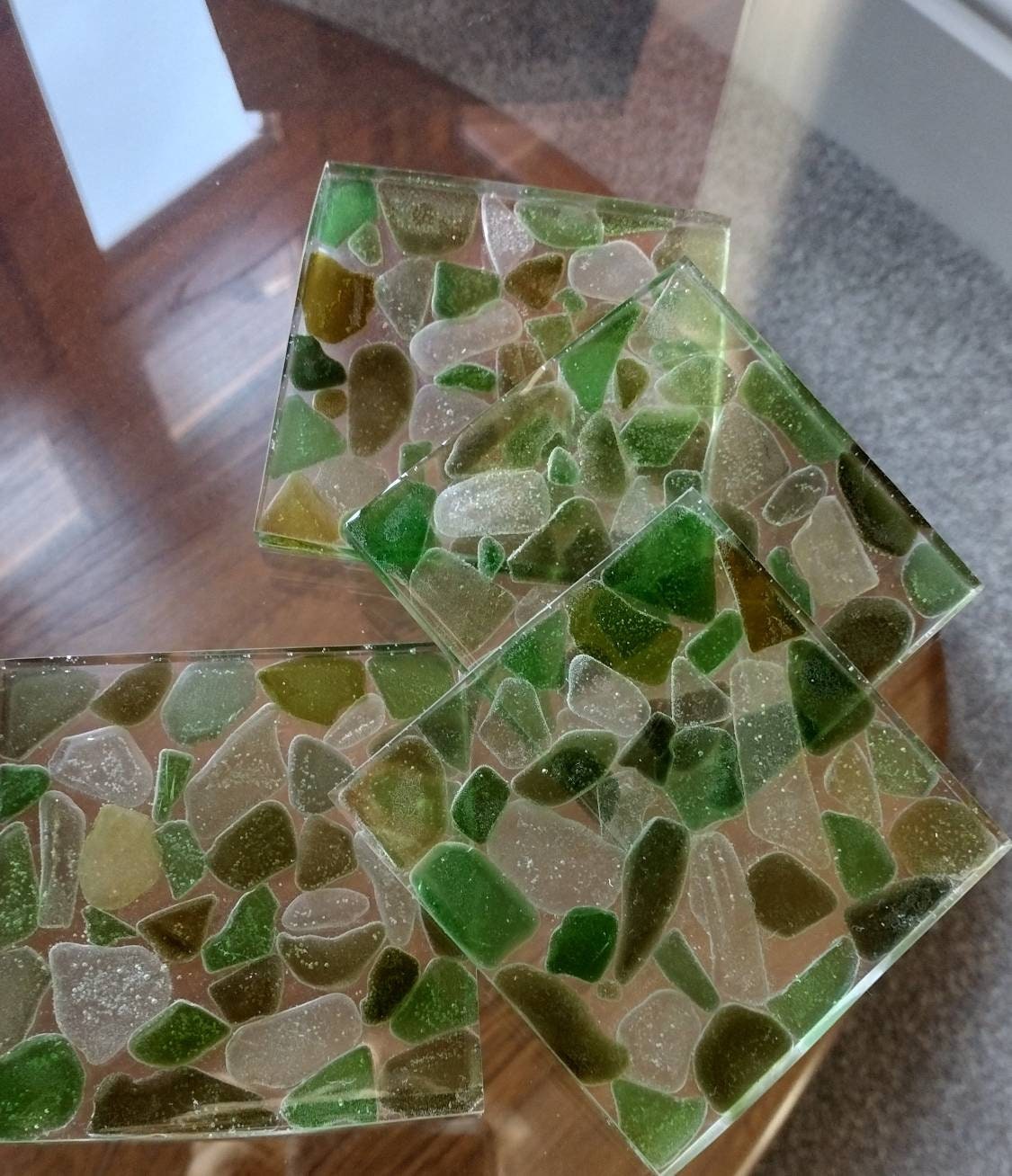 Handmade Resin Sea Glass Coasters CLEAR BACKGROUND - Etsy Australia