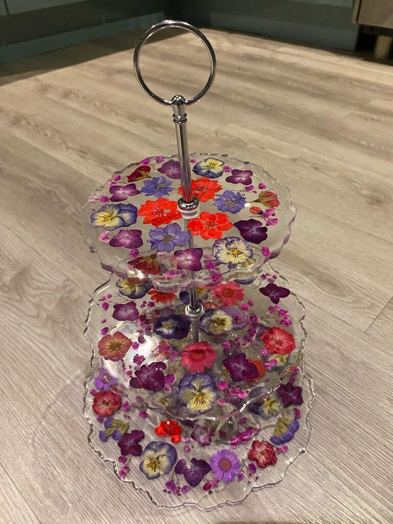 Beautiful Handmade Resin Three Tier Cake Stand. With Your Choice of ...