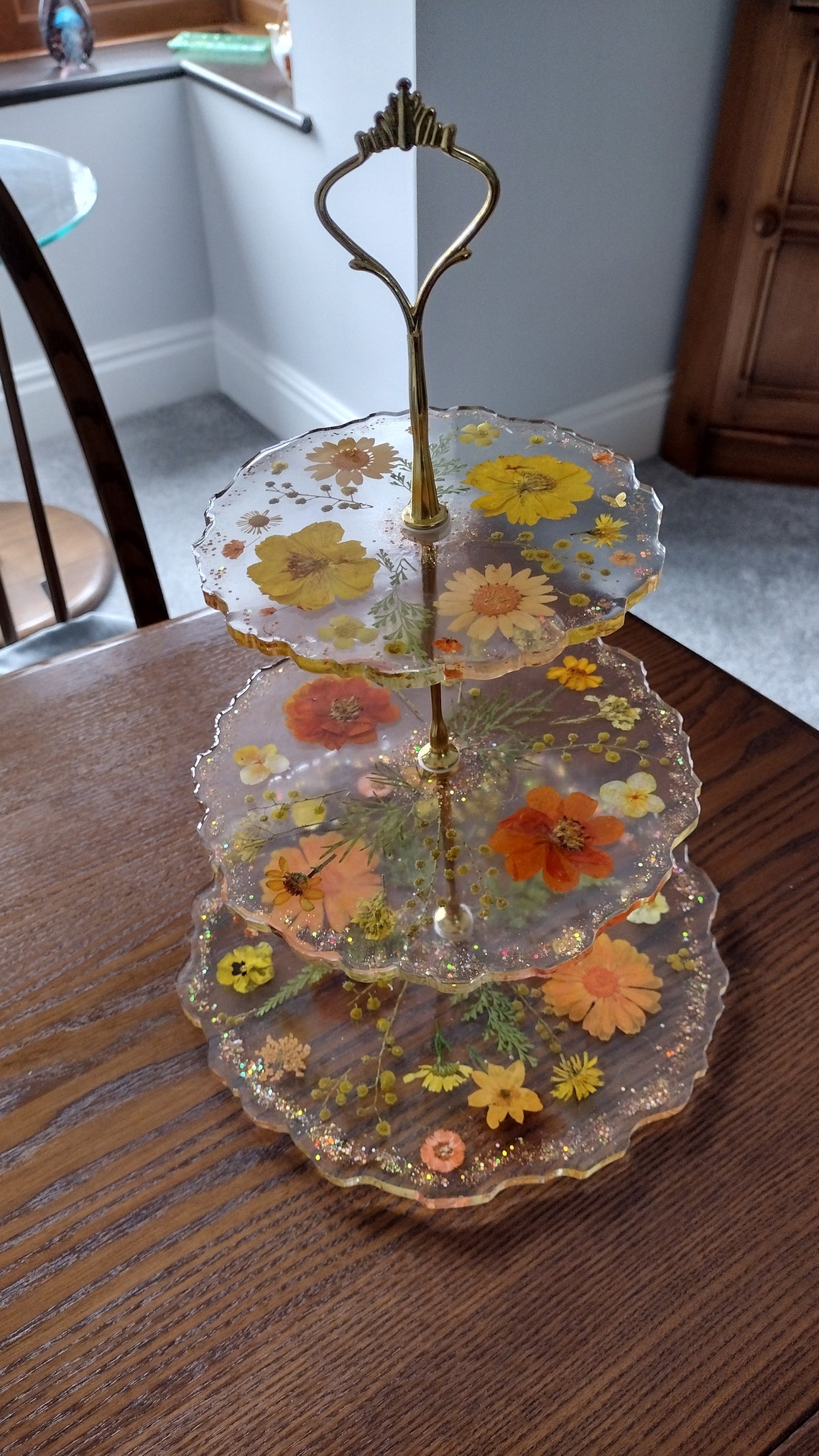 Beautiful Handmade Resin Three Tier Cake Stand. With Your Choice of ...
