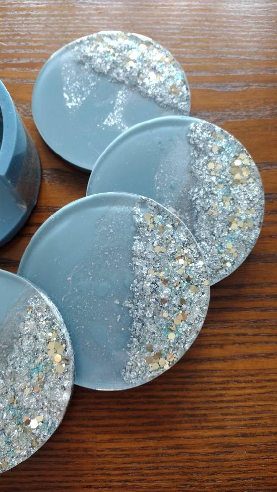 Handmade Resin Coasters Set of FOUR With Holder.. Customisable - Etsy UK