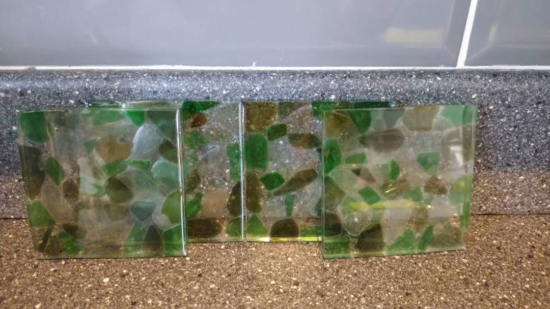 Handmade Resin Sea Glass Coasters CLEAR BACKGROUND - Etsy