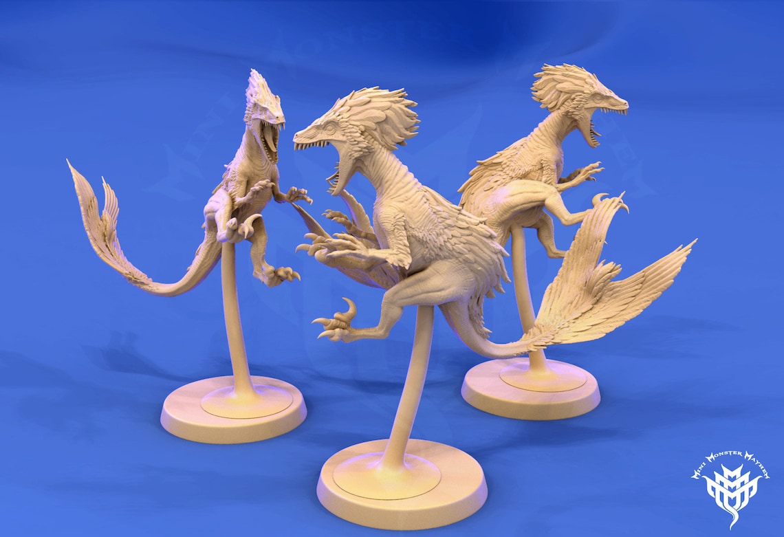 Feathered Raptor Miniature for D&D Pathfinder RPG and | Etsy