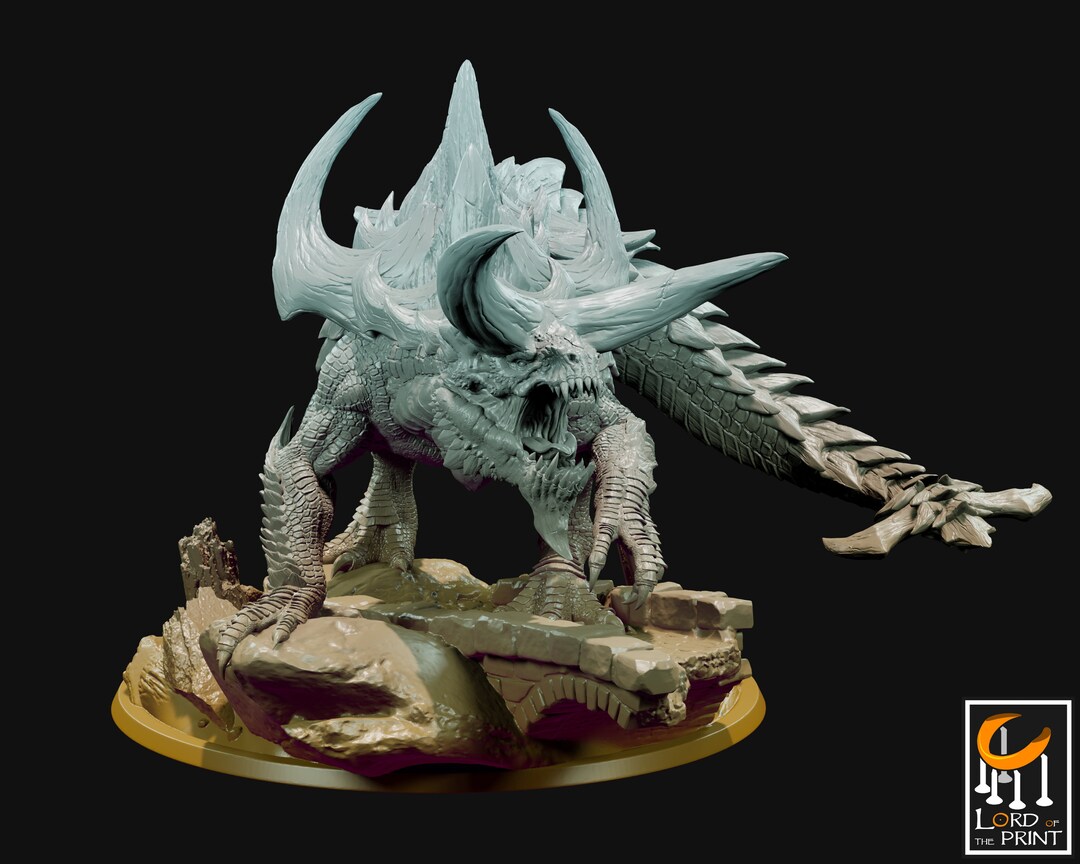 Tarrasque Lord of the Prints Miniature for D&D, Pathfinder, RPG and ...