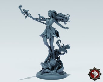 Olivia Daxx and Sil Tiefling Caoraa Wolf Mount 28mm - Etsy