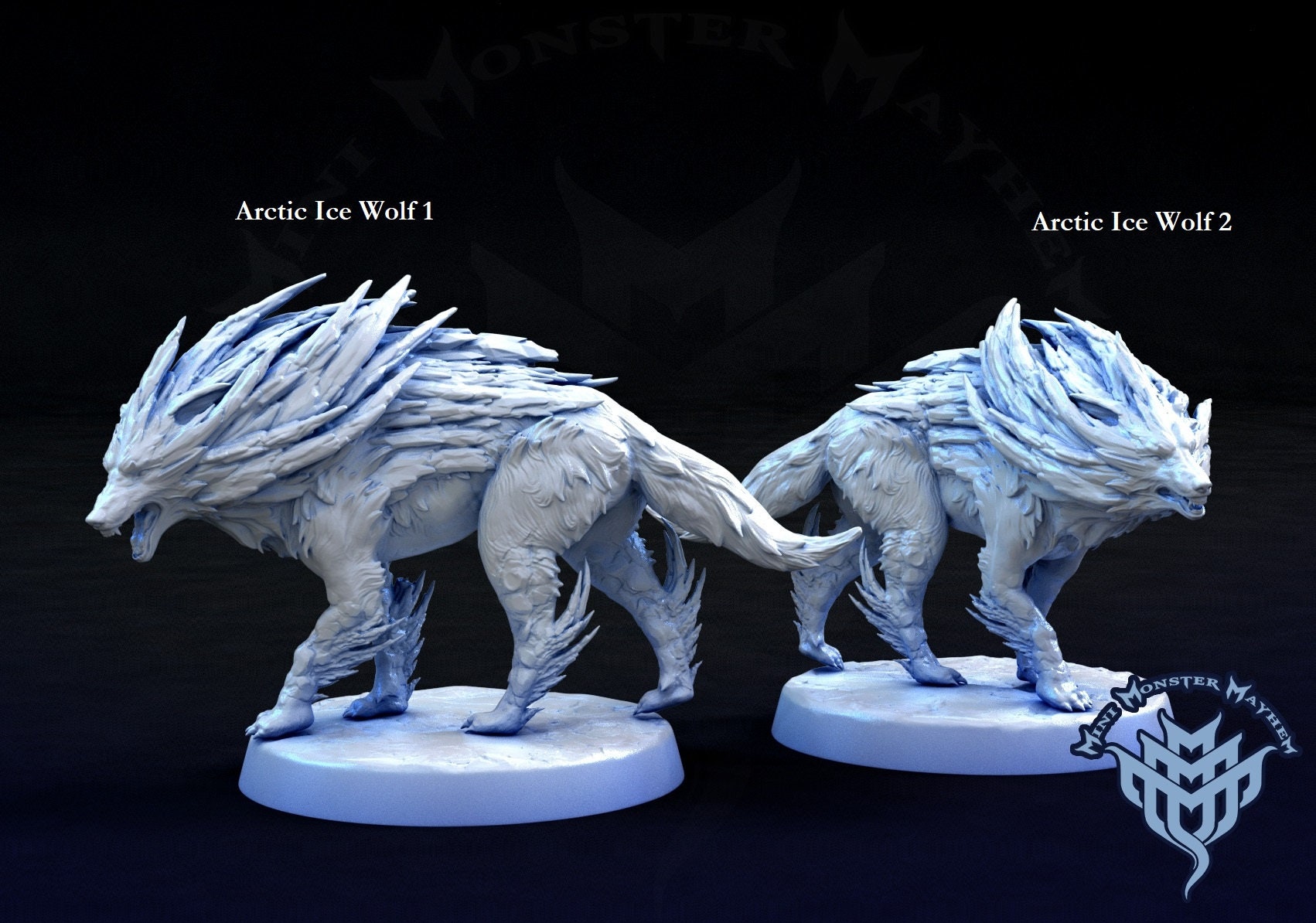 Arctic Ice Wolf Miniature Miniature for D&D Pathfinder | Etsy