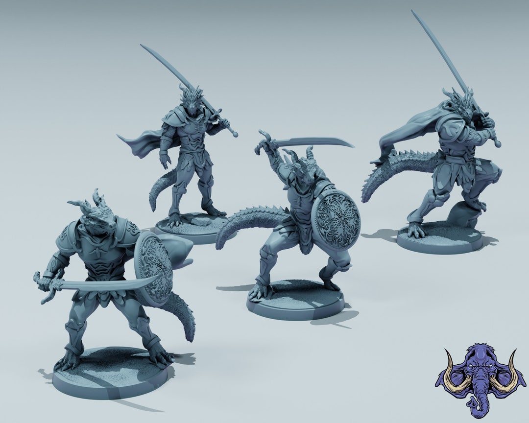 Dragonborn 4 Poses Mammoth Factory Fighter, Cleric, Knight, Paladin for ...